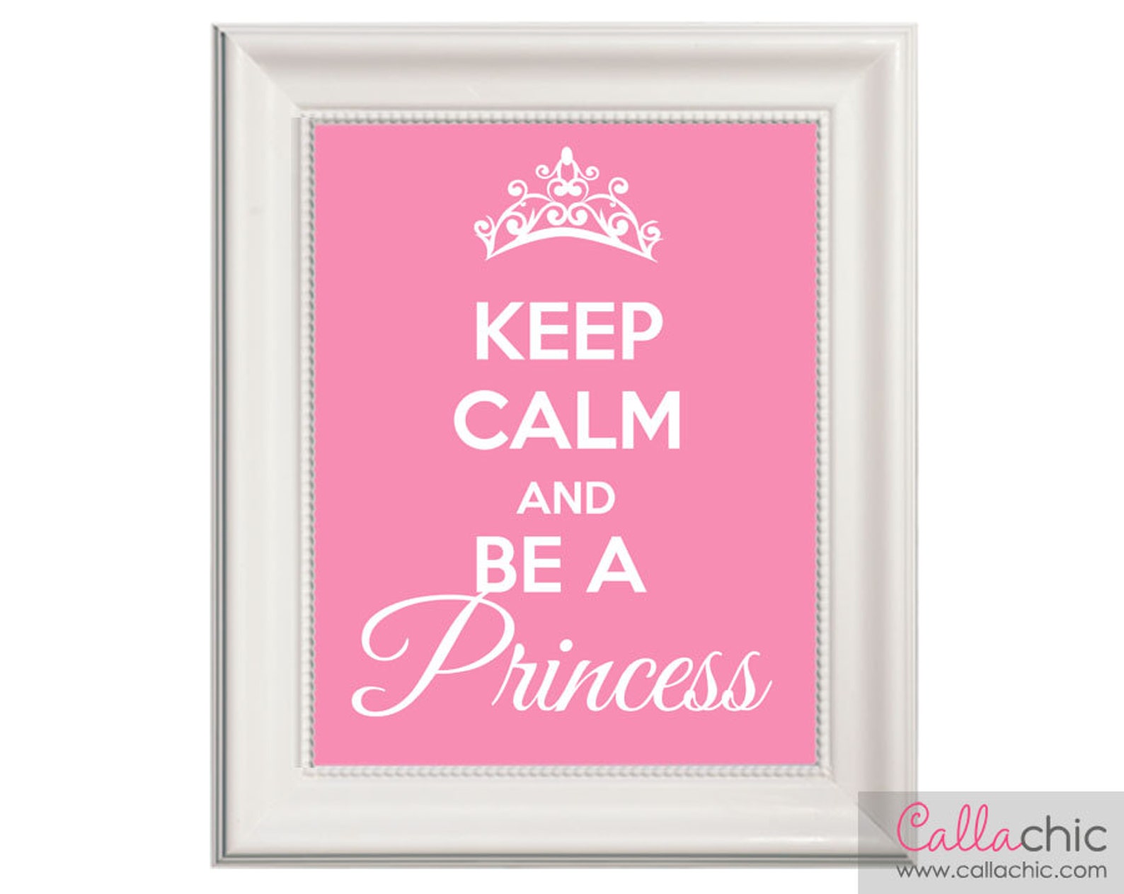 Keep Calm and Be A Princess PRINTABLE Wall Art Prints Pink for Girls ...
