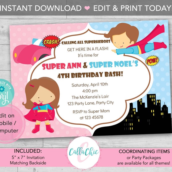 Split Theme Birthday Party Invitation - Etsy