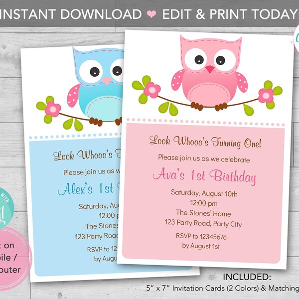 Owl 1st Birthday - Etsy