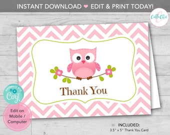 Owl Thank You Notes | Etsy