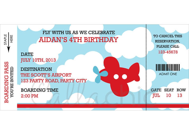 Airplane Birthday Party Package PRINTABLE DIY Personalized - Etsy