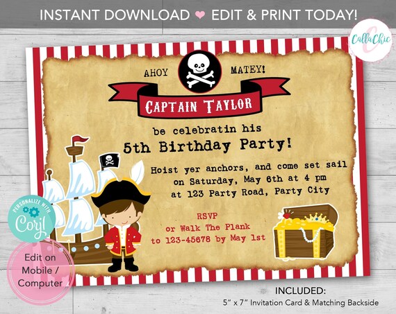 Pirate Invitation Background