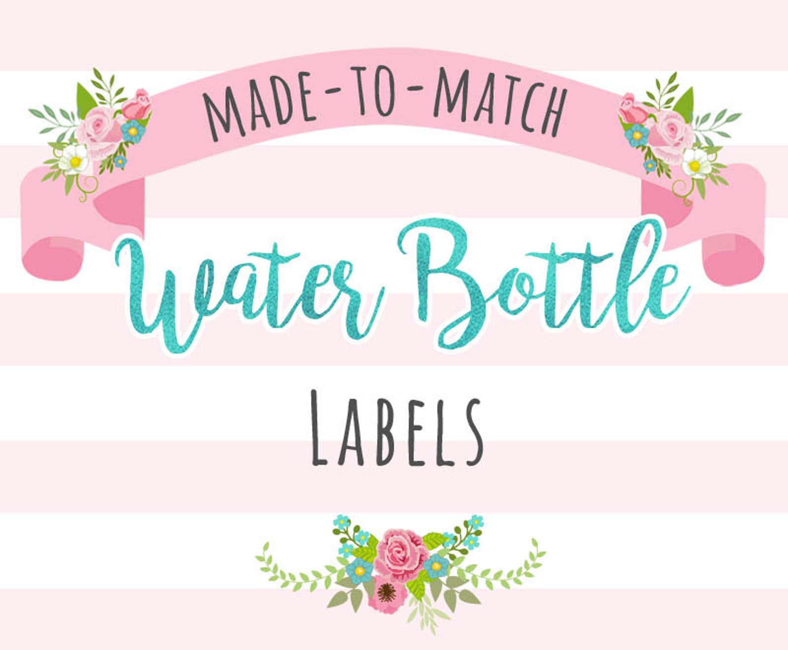 Made to Match Water Bottle Labels PRINTABLE With Fun | Etsy