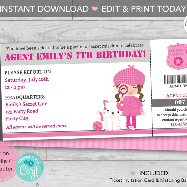 Secret Mission Template - Etsy