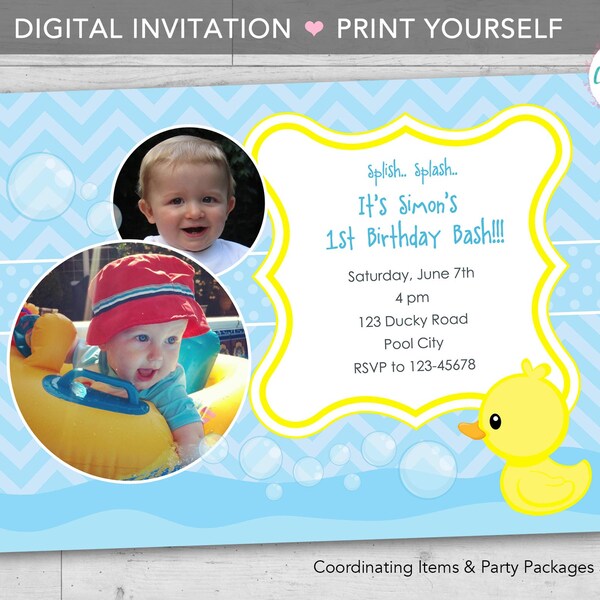 Rubber Ducky Birthday Invitation - Etsy