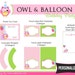Owl Balloon Birthday Party Package pink PRINTABLE DIY for 1st Birthday ...