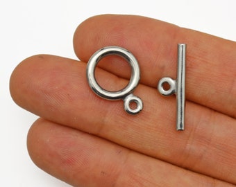Toggle Clasp Polished Stainless Steel Sturdy Round Design - Etsy
