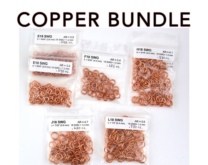SALE 450-count Copper Jump Ring Bundle in Mixed Sizes 3.5 Oz Total - Etsy