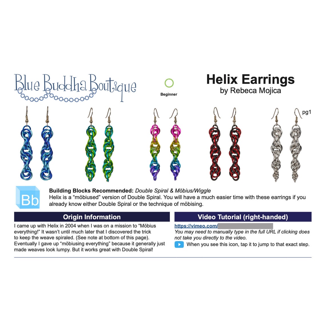 Tutorial: Helix Earrings (beginner Chainmaille Project) PDF + Video - Instructions in English - Etsy