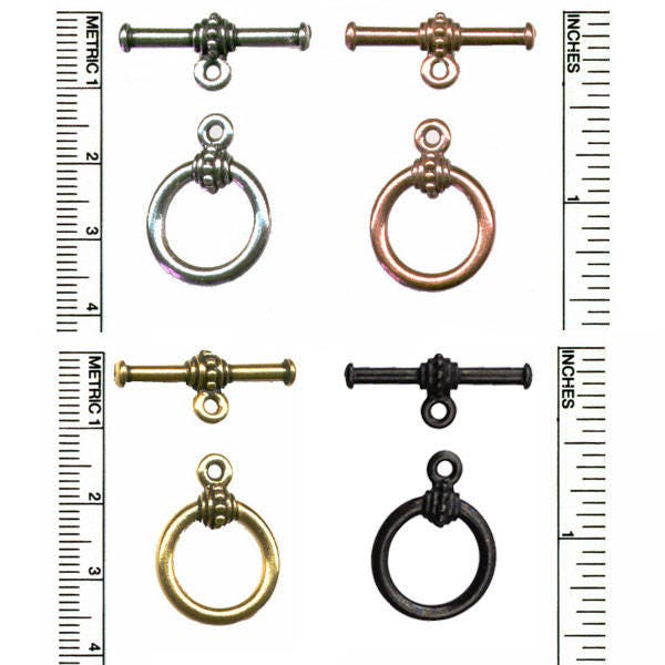 Large Beaded Toggle by Tierracast - Electroplated With Plated Gold ...