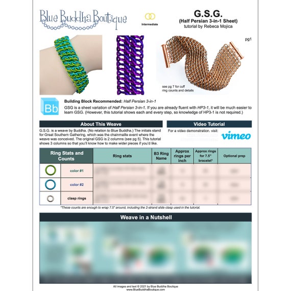 Tutorial: GSG half Persian 3-in-1 Sheet Intermediate - Etsy