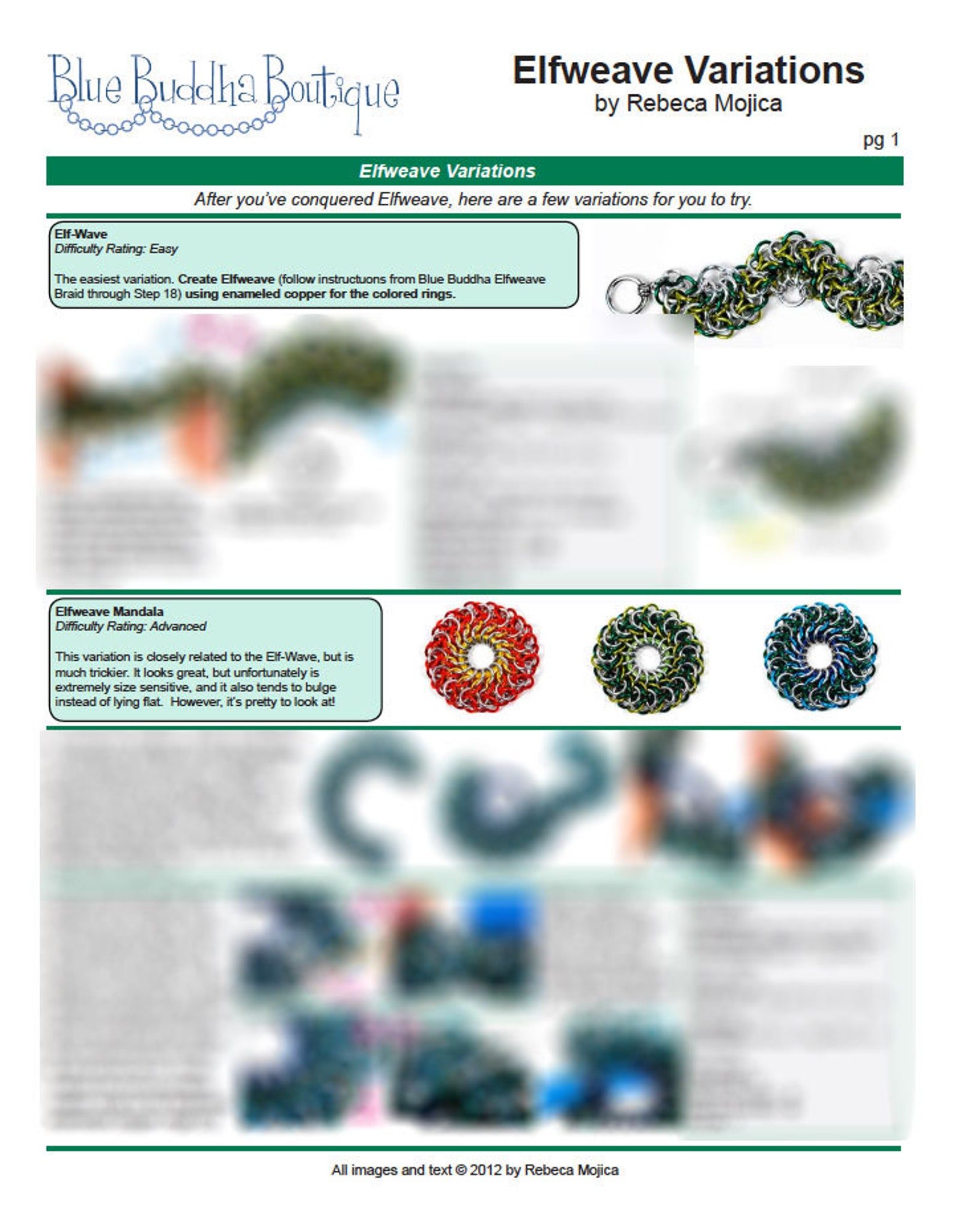 Tutorial: Elfweave Variations (advanced Chainmaille Project) - PDF - Instructions in English - Etsy