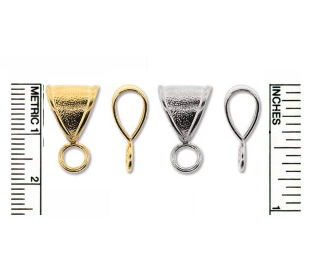 SALE: Economy Pendant Bails - Pack of 5, 12 or 72 in Silver Finish or ...