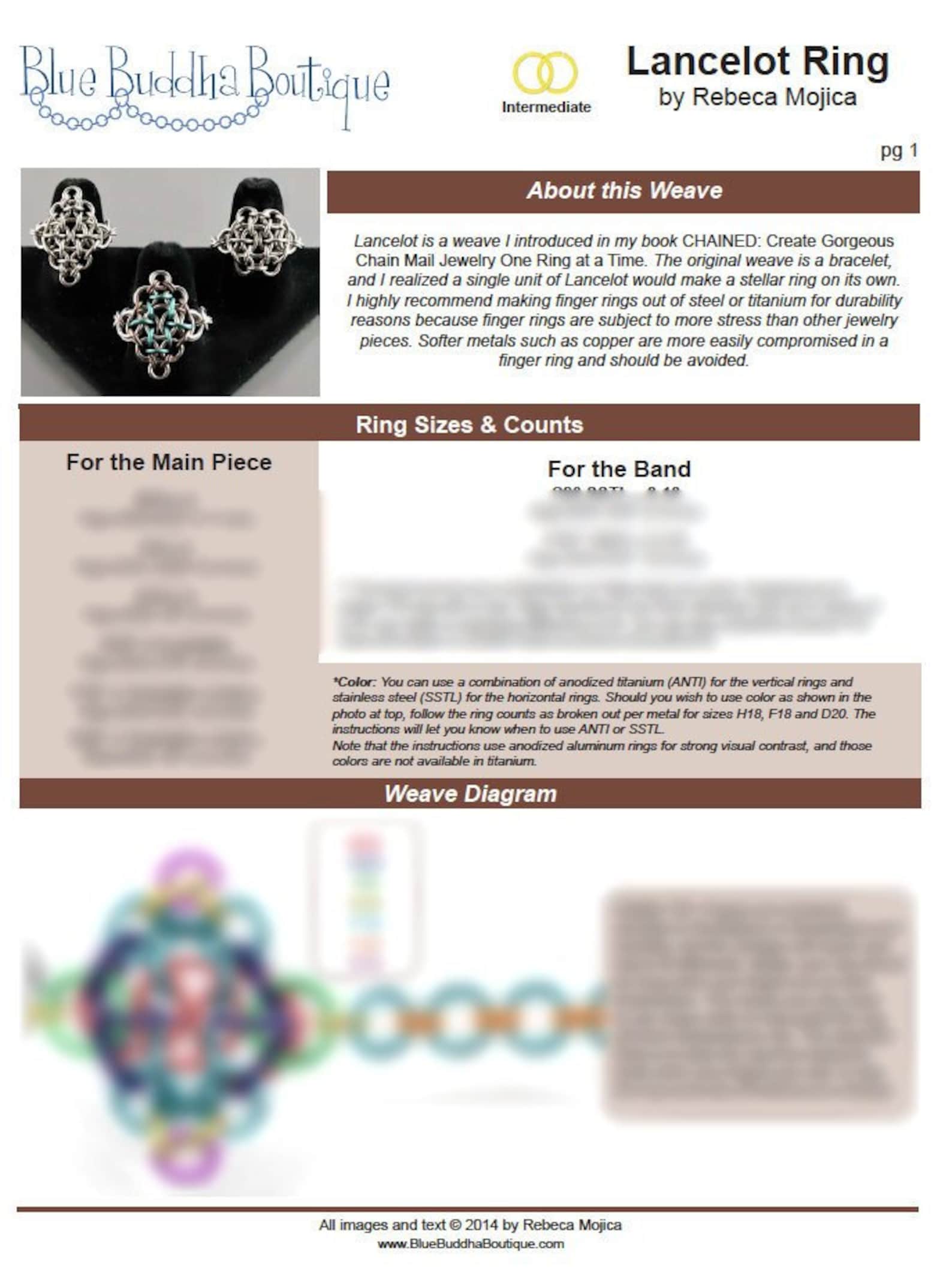 Tutorial: Lancelot Ring (intermediate Chainmaille Project) - PDF ...