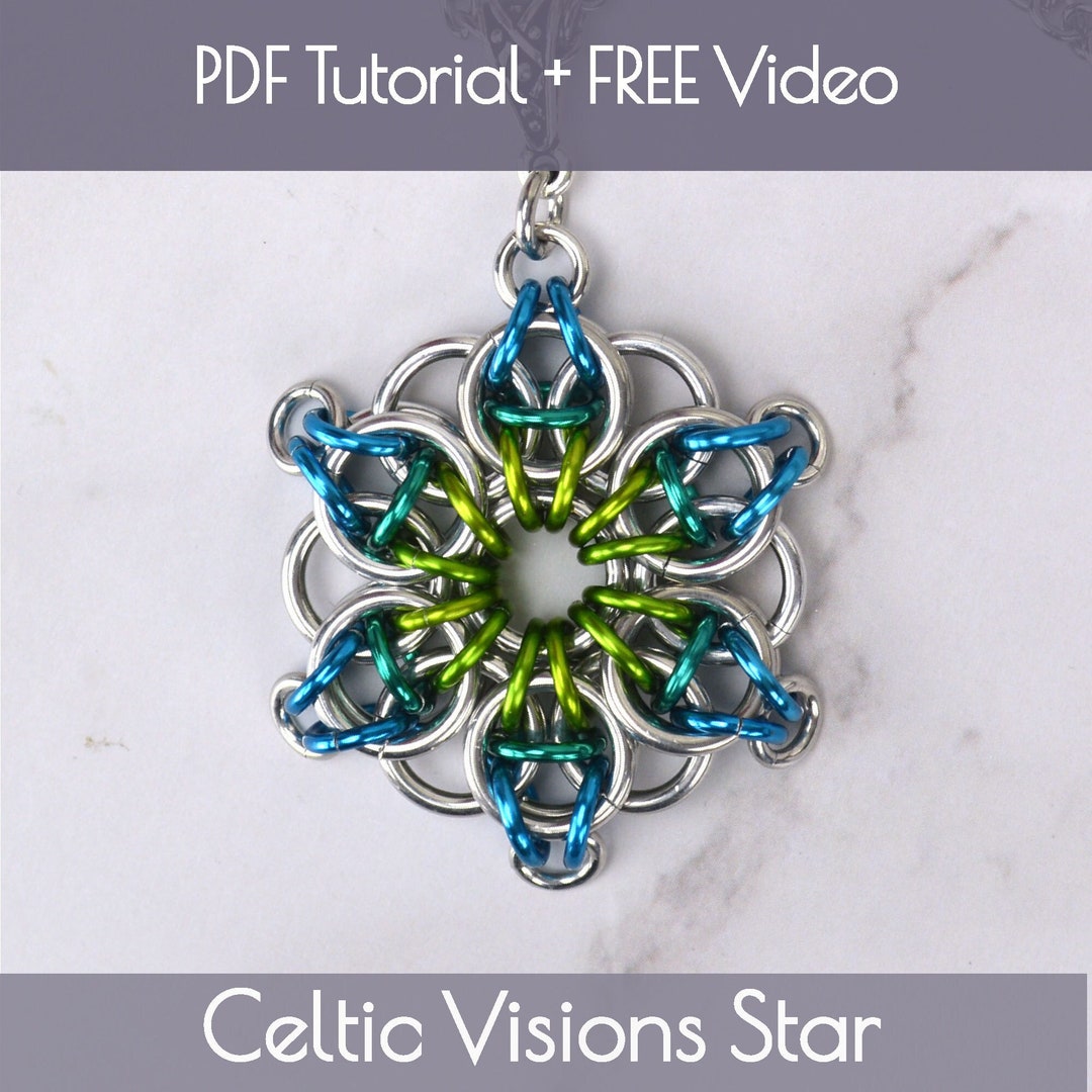 Tutorial: Celtic Visions Star Pendant (beginner Chainmaille Project) - PDF - Instructions in ...