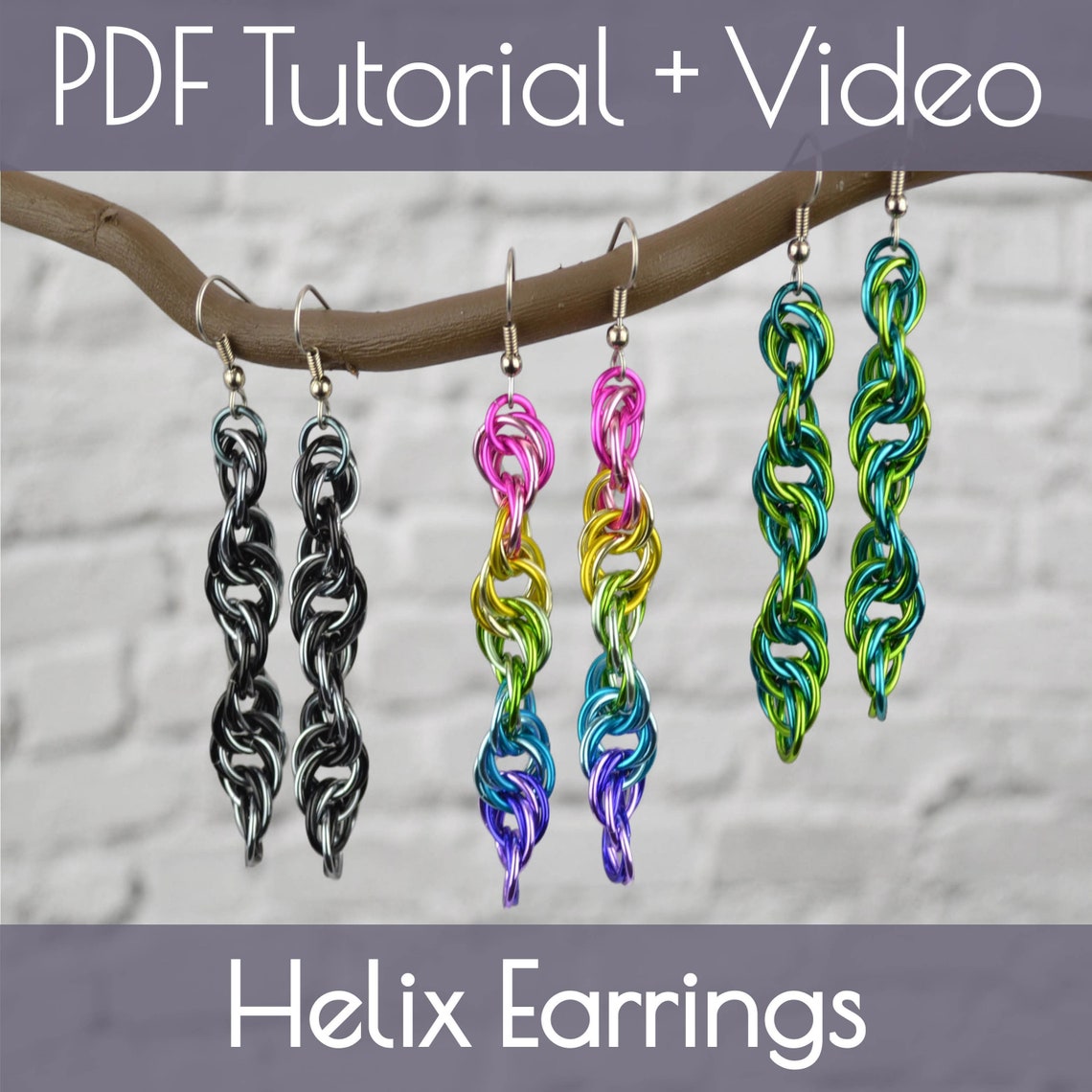 Tutorial: Helix Earrings beginner Chainmaille Project PDF - Etsy