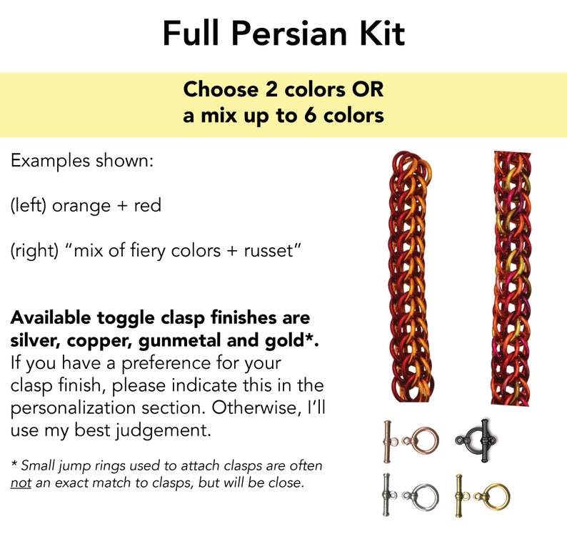 Custom Kit: Full Persian Chainmaille Bracelet Kit - Etsy