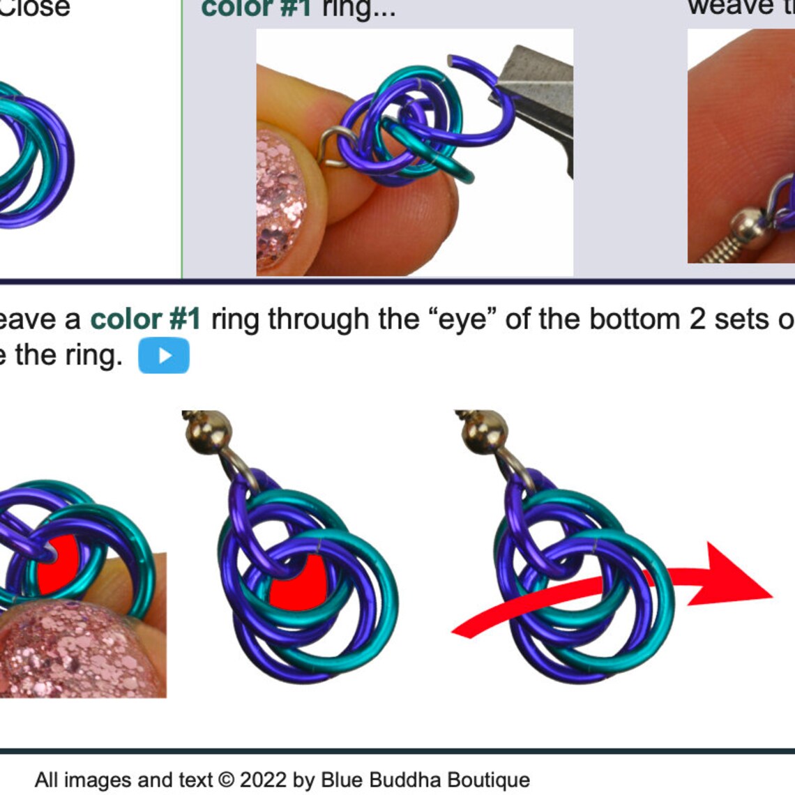 Tutorial: Helix Earrings (beginner Chainmaille Project) PDF + Video - Instructions in English - Etsy