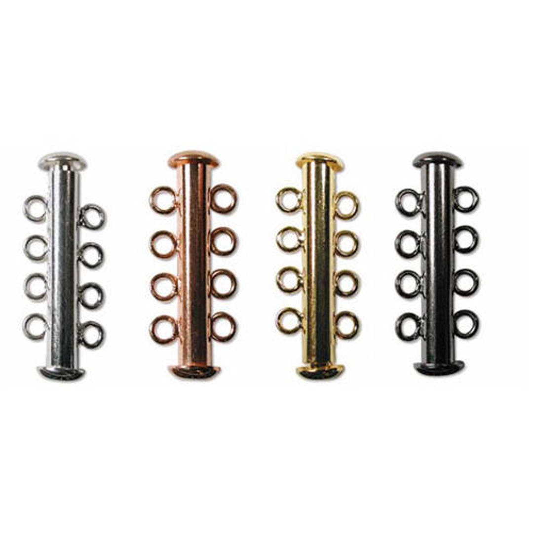 4-strand Slide Clasp in Silver, Gold, Gunmetal or Copper Finish - Etsy