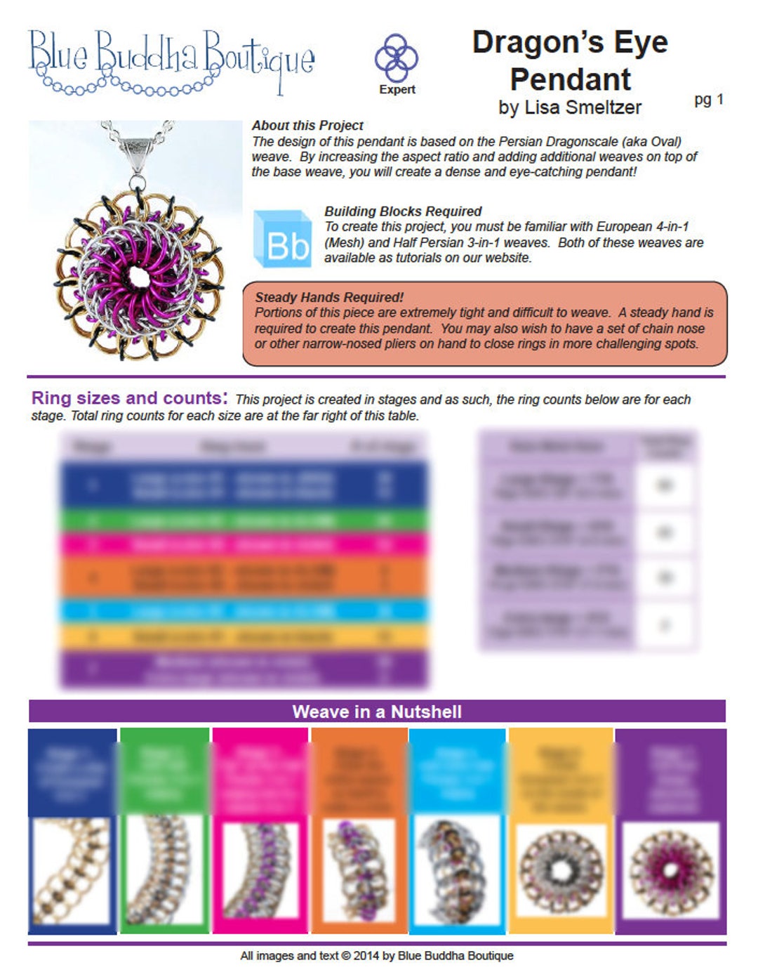 Tutorial: Dragon's Eye - Advanced Chainmaille Project - PDF ...