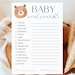 Teddy Bear Baby Word Scramble Game, Baby Shower Word Scramble, Baby ...