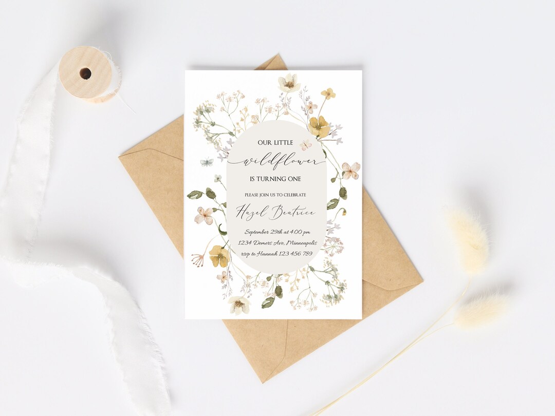 Editable Wildflower Birthday Invitation, Instant Download Wildflower ...