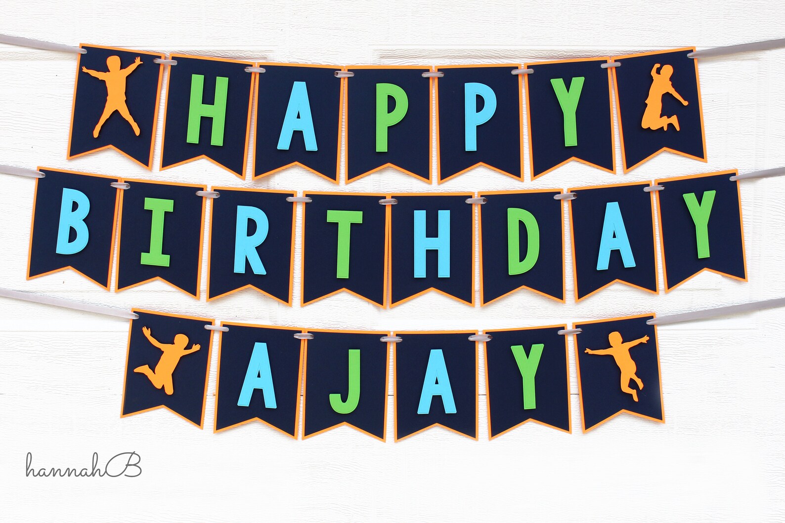 Trampoline Birthday Banner Jumping Birthday Banner | Etsy
