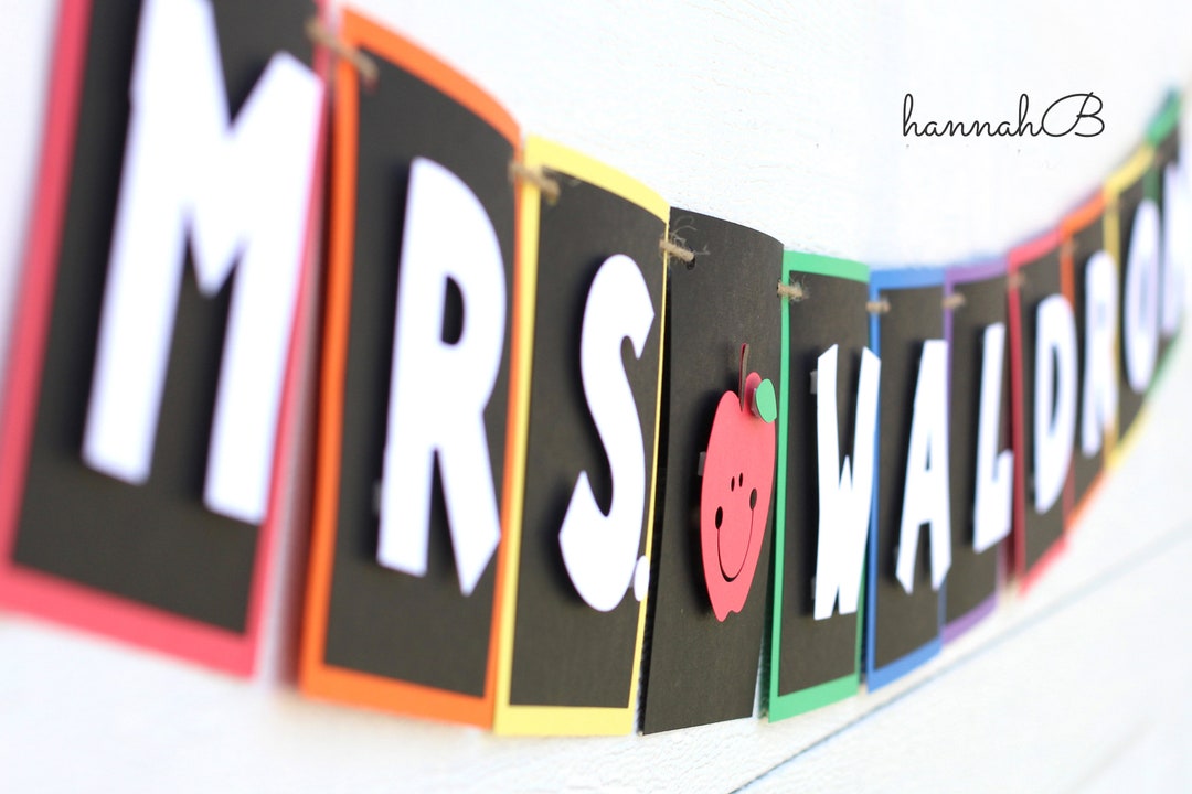 Back to School Banner, Personalized Teacher Classroom Banner, Teacher ...