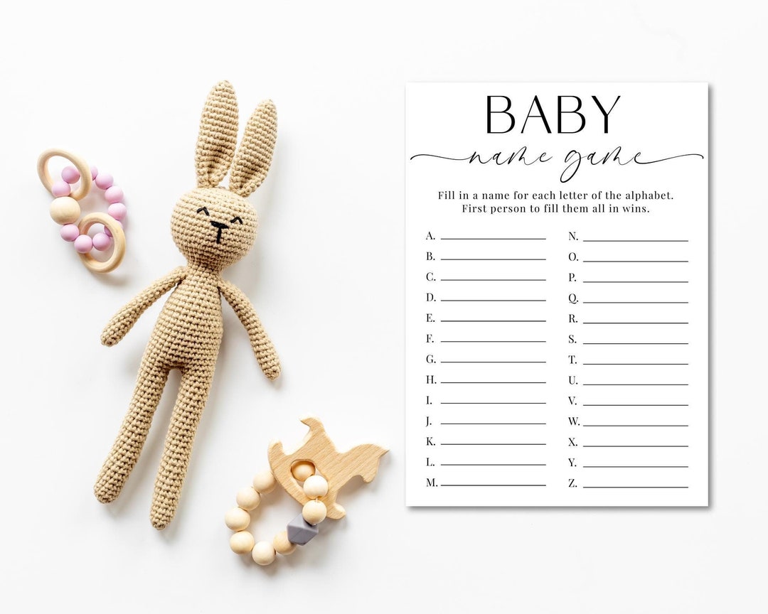 Baby Name Game, Baby Shower Name Game, Baby Shower Games Printable ...