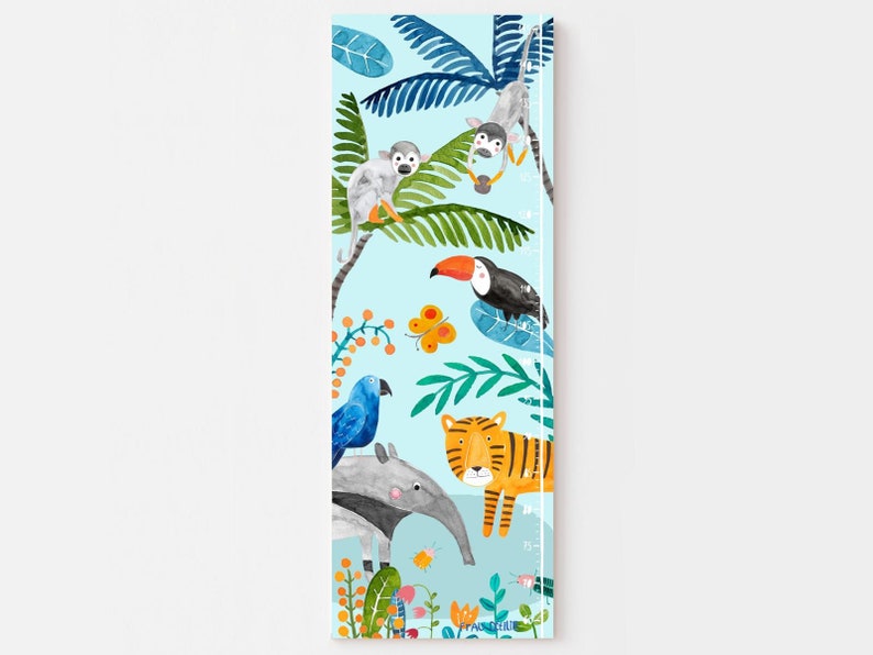 Poster / Height Chart jungle for Children Nursery Decor - Etsy