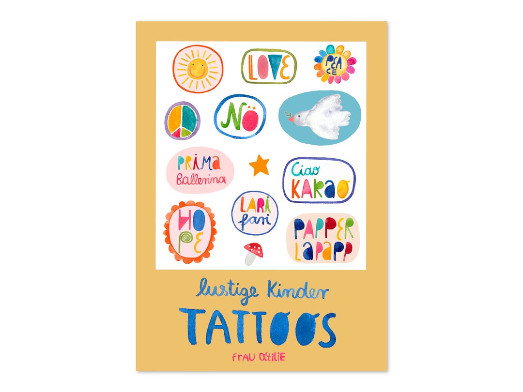 Children's Tattoos sunshine and Ramba Zamba temporary Tattoos, Sheet in ...