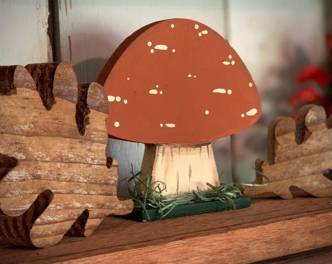 Fall, Wood Mushroom, Hand Painted , Mushroom Decor, Fall Decorations ...