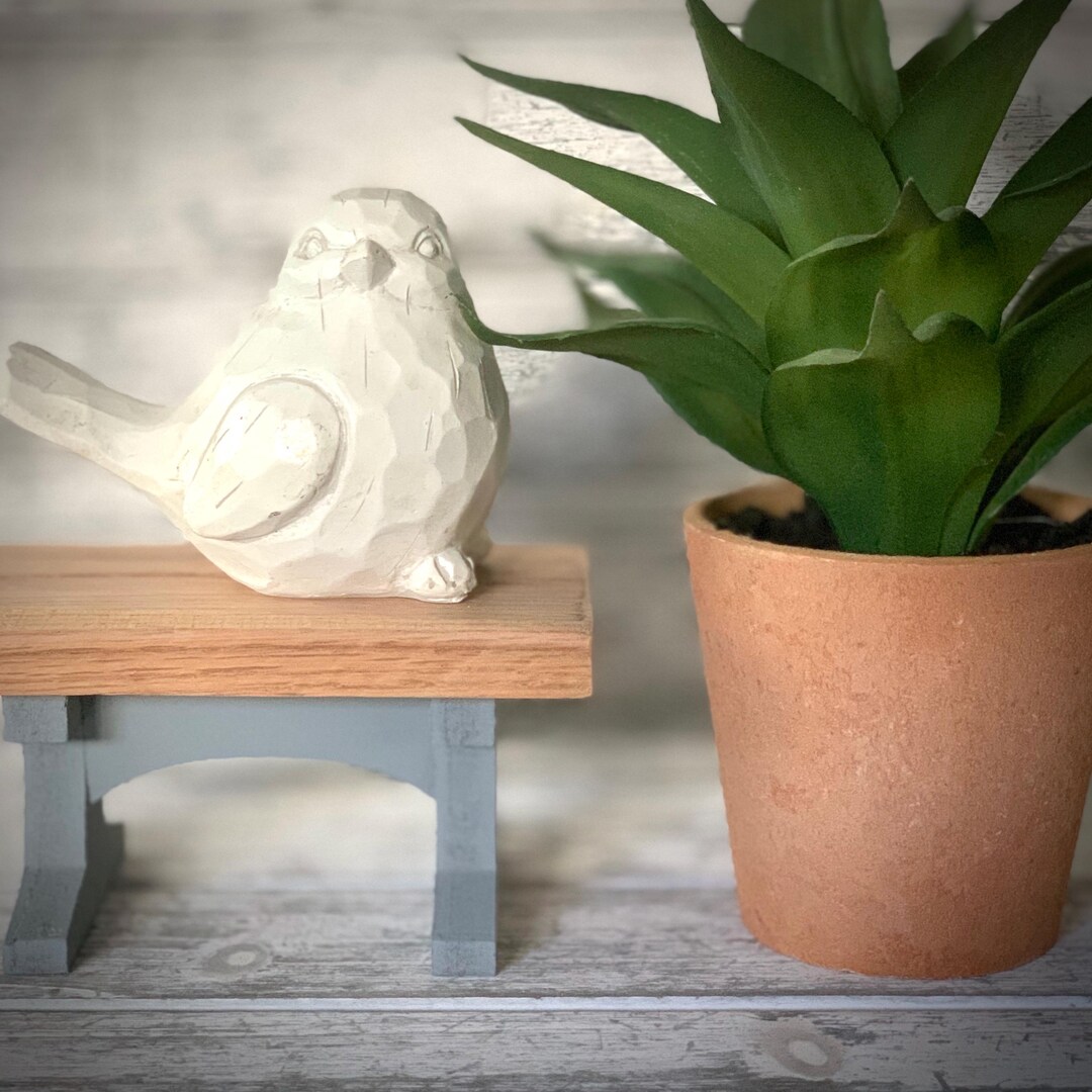 Slate Grey, Wood Riser, Reclaimed Wood, Wood Top, Painted Base, Wood ...