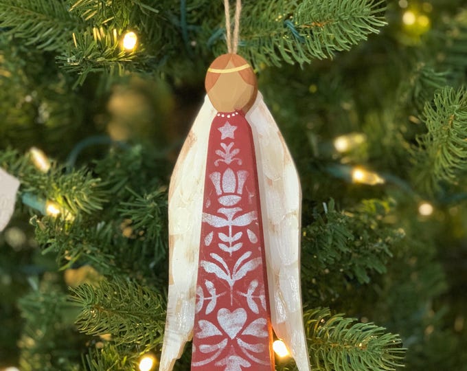 Rustic Wood Angel, Hanging Angel, Rustic Christmas, Folk Christmas ...