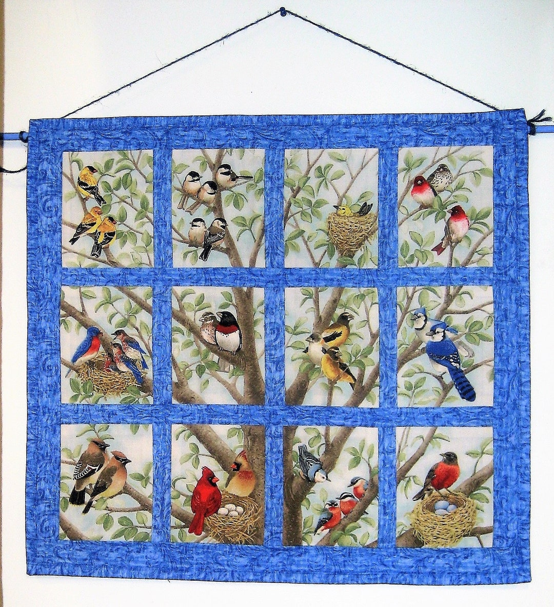 Beautiful Birds Hand Made Quilted Cotton Wall Hanging - Etsy