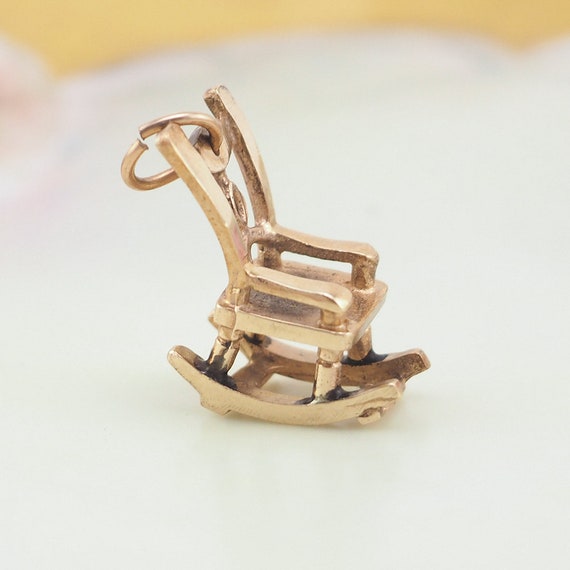 10K Gold Charm, Rocking Chair Charm, Vintage Charm, C… - Gem