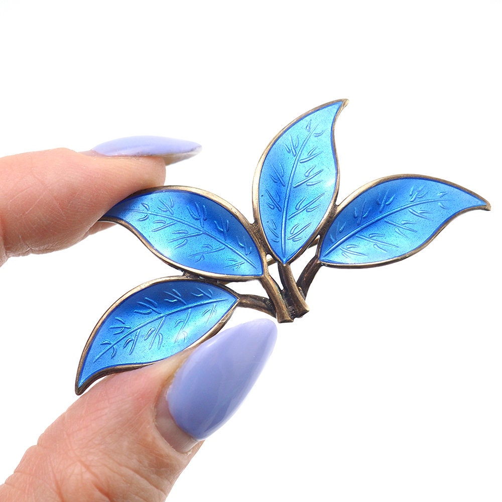 David Andersen Brooch Enamel Brooch Leaf Brooch David - Etsy