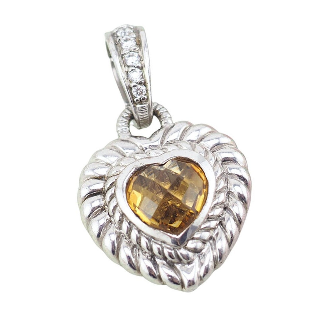 Judith Ripka Enhancer, Heart Pendant, Citrine Pendant, Heart Enhancer ...