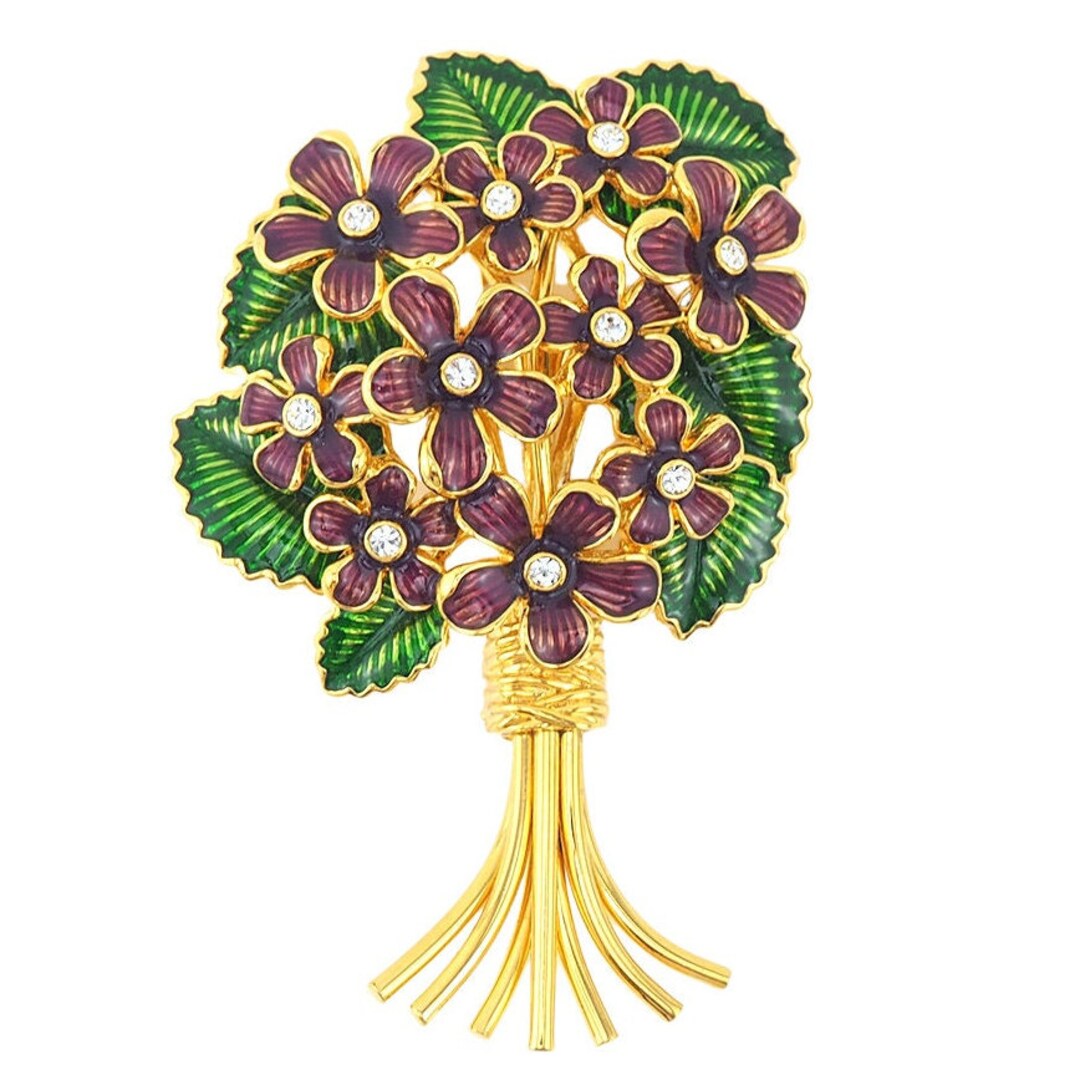 Joan Rivers Brooch, Bouquet of Violets Brooch, Flower Brooch, Joan ...