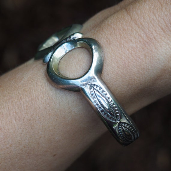 Silver Cuff Bracelet, Sand Cast Bracelet, Native Amer… - Gem