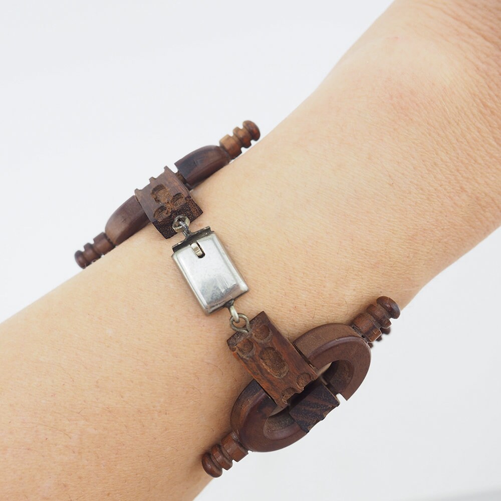Midcentury Modern Bracelet Vintage Wood Bracelet MCM - Etsy