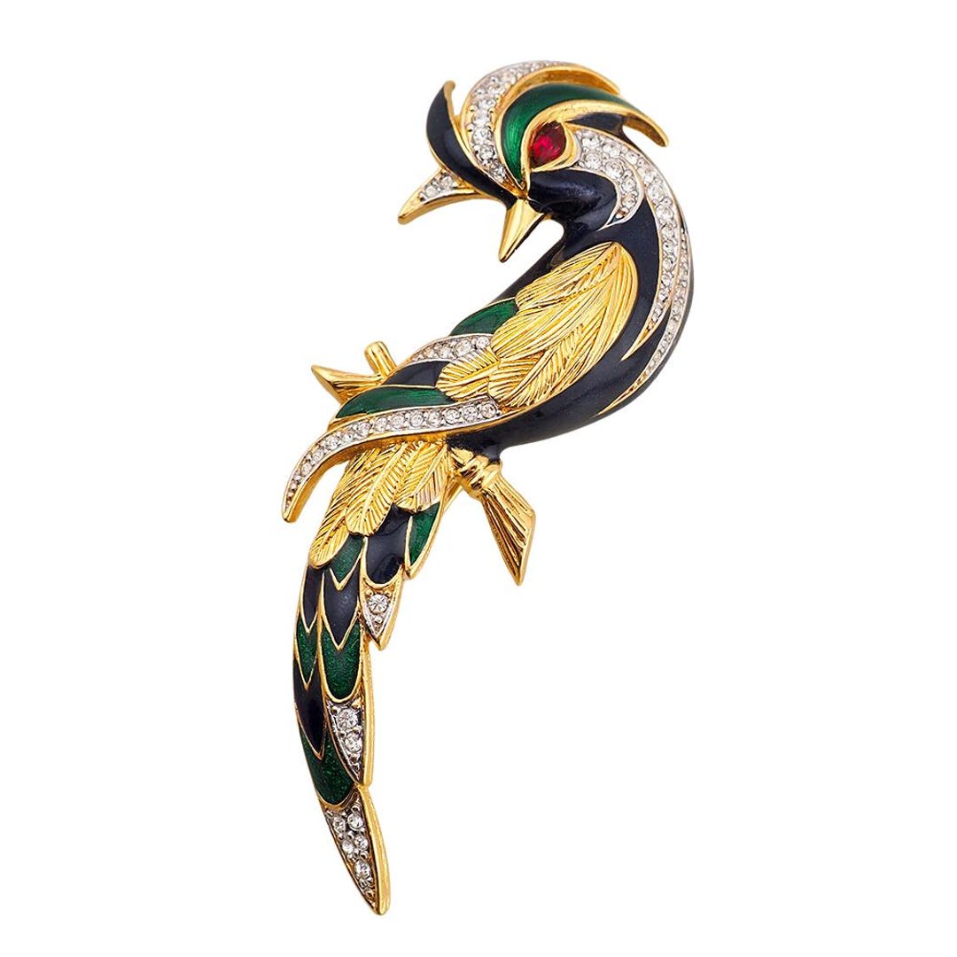 D'orlan Brooch, Bird Brooch, Fantasy Bird, Figural Brooch, Enamel ...