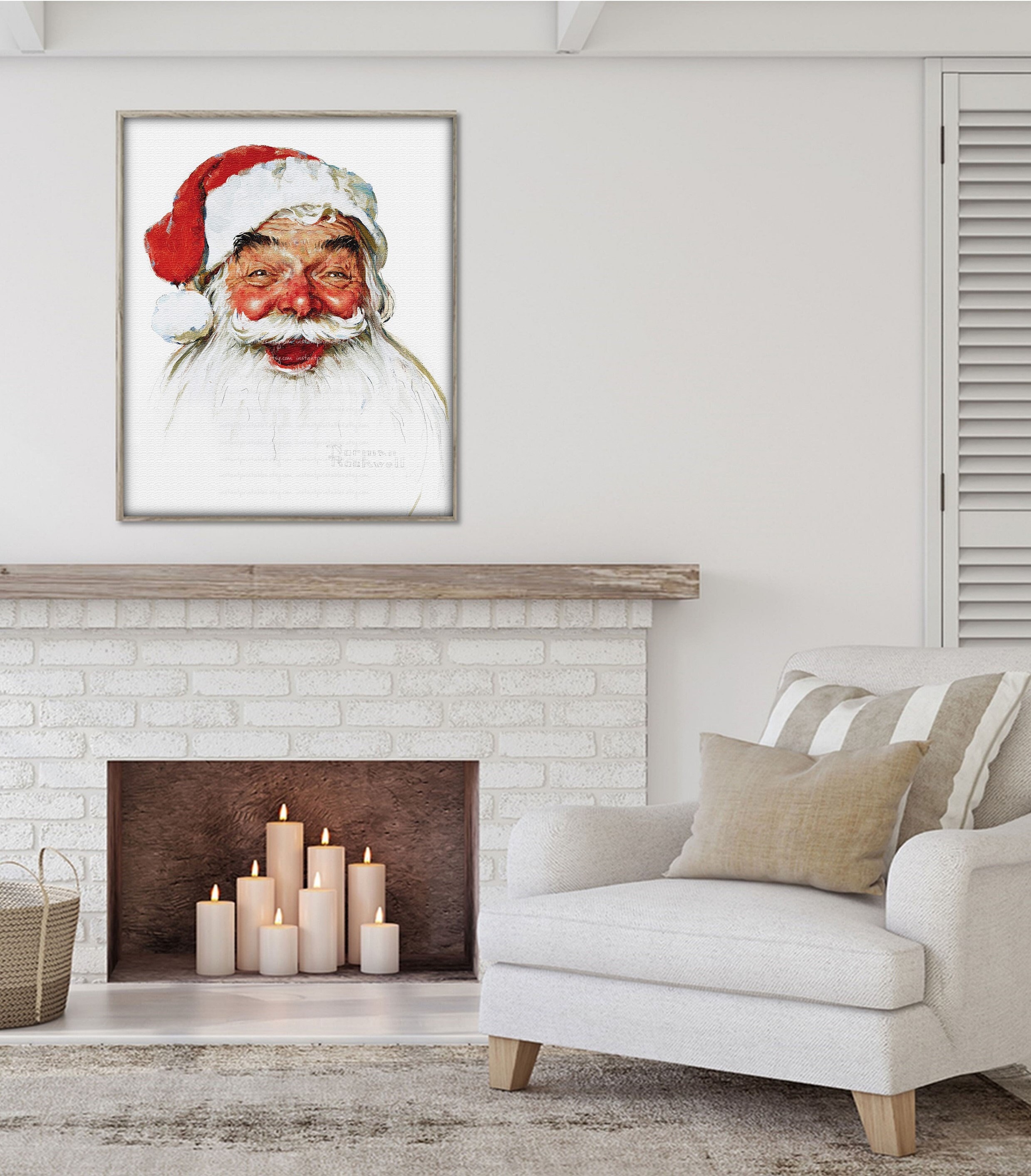 Norman Rockwell Santa Portrait: Vintage Christmas Art (digital Download ...