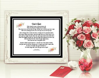 Dont quit poem | Etsy
