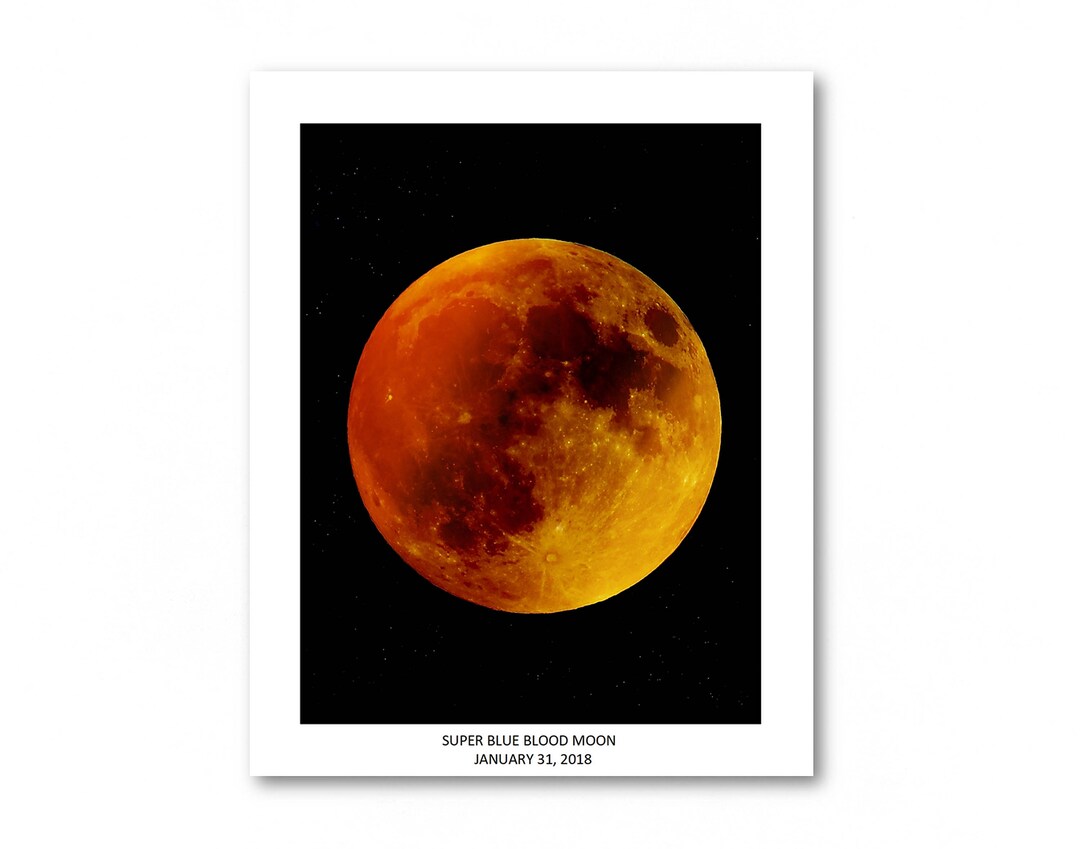 SALE Moon Poster Moon Printable Art Blood Moon Download Super Blue ...