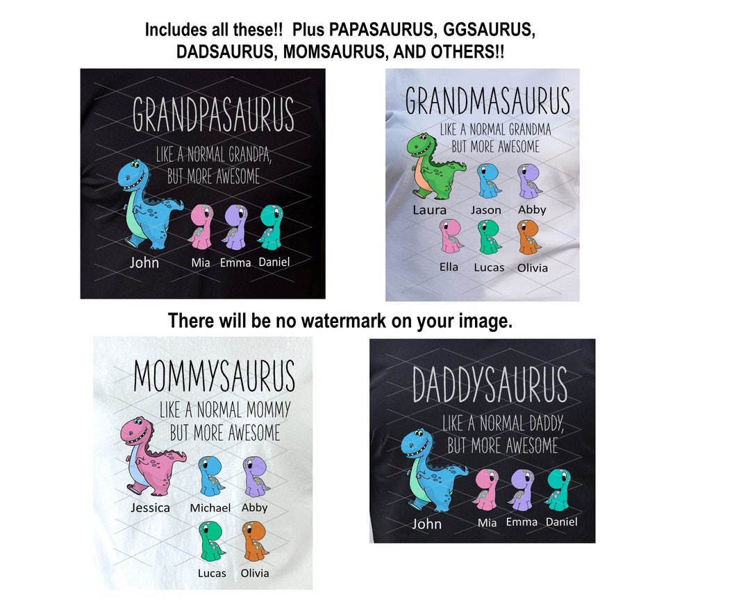 Dinosaur PNG Grandmasaurus Mommysaurus Daddysaurus Grandpasaurus No ...