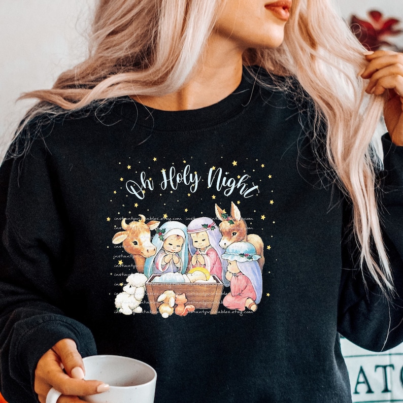 Manger Scene PNG Sublimation Nativity Jesus Mary Stable | Etsy