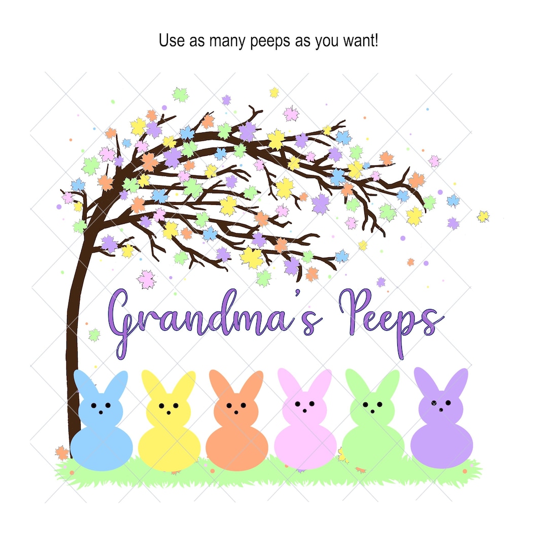 Spring Tree PNG: Grandma's Peeps, Pastel Colors (digital Download) - Etsy