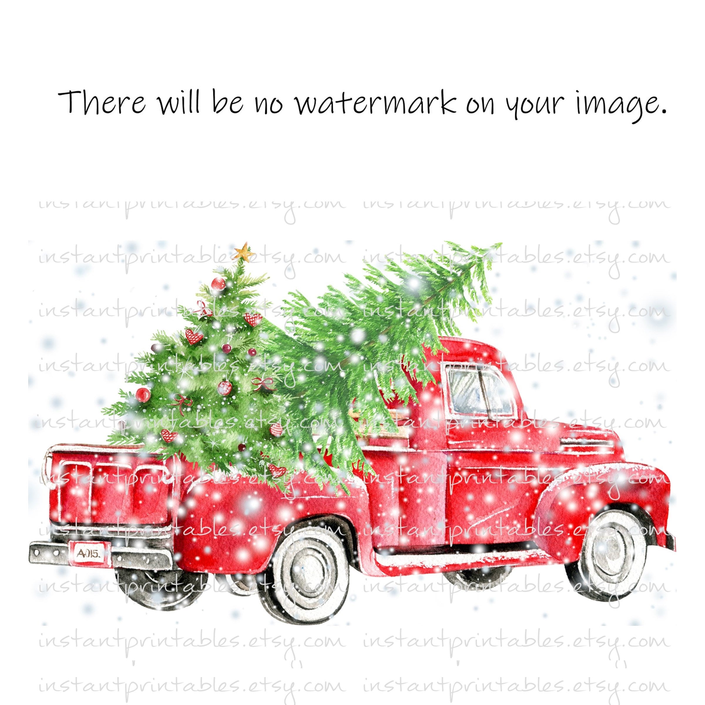 Red Truck Christmas PNG Sublimation Snow Old Antique Vintage | Etsy