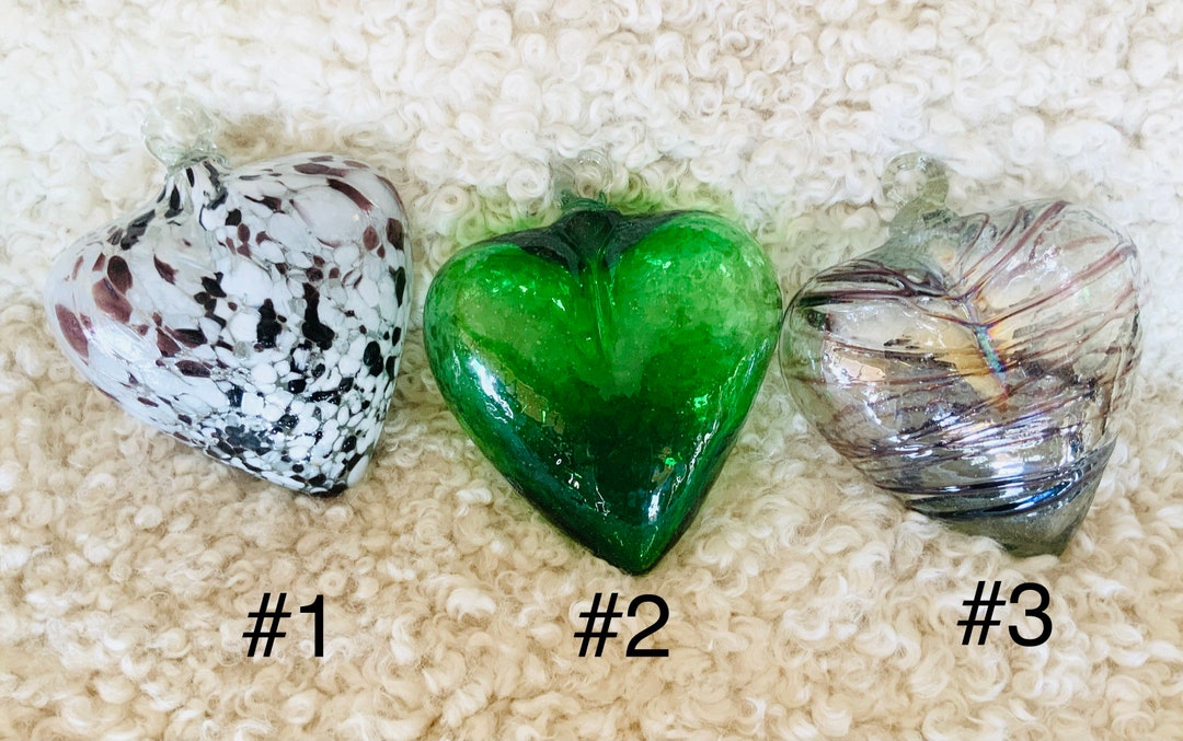 Large Glass Hearts - Etsy